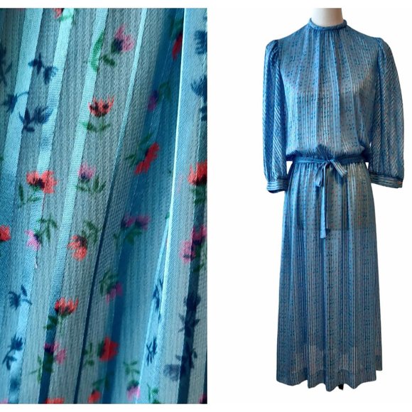 The Kollection LTD | Dresses | Vintage The Kollection Ltd Womens Blue ...